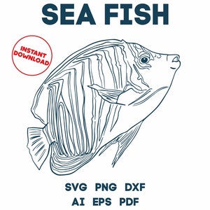 Tropical Fish SVG, Sea Fish PNG, Ocean Animals SVG, Simple Fish Svg ...