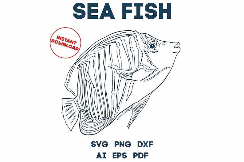 Tropical Fish SVG Sea Fish PNG Ocean Animals SVG Simple - Etsy