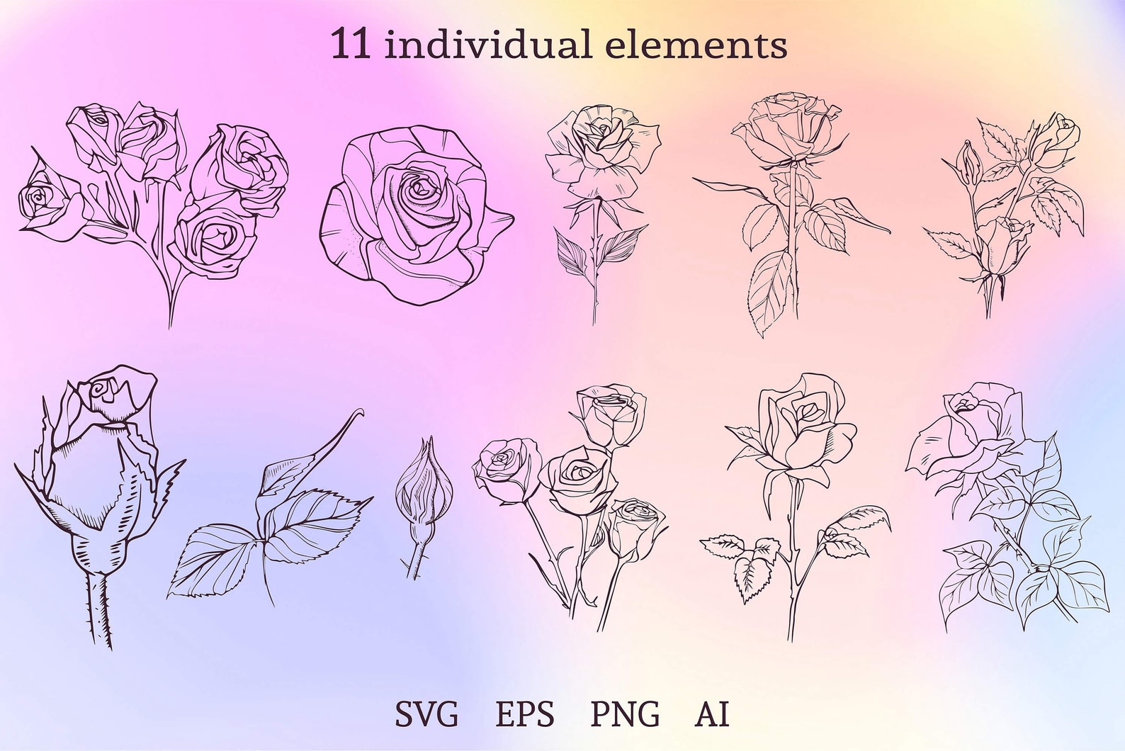 Rose SVG Bundle Roses Svg Rose PNG Designs Floral Svg - Etsy