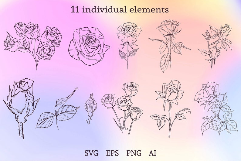 Rose SVG Bundle Roses Svg Rose PNG Designs Floral Svg - Etsy