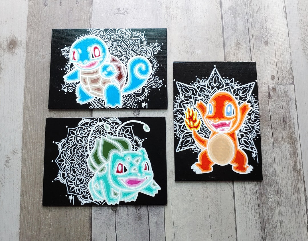 Pokémon Mandala Paintings! Bulbasaur, Squirtle, Charmander First ...