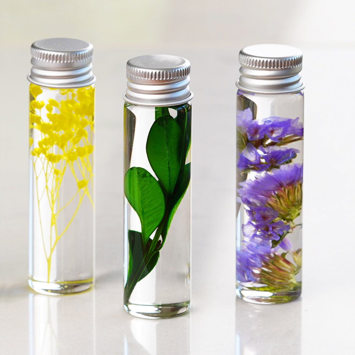 Set of 4 mini herbarium bottles Mother's Day gift | Etsy