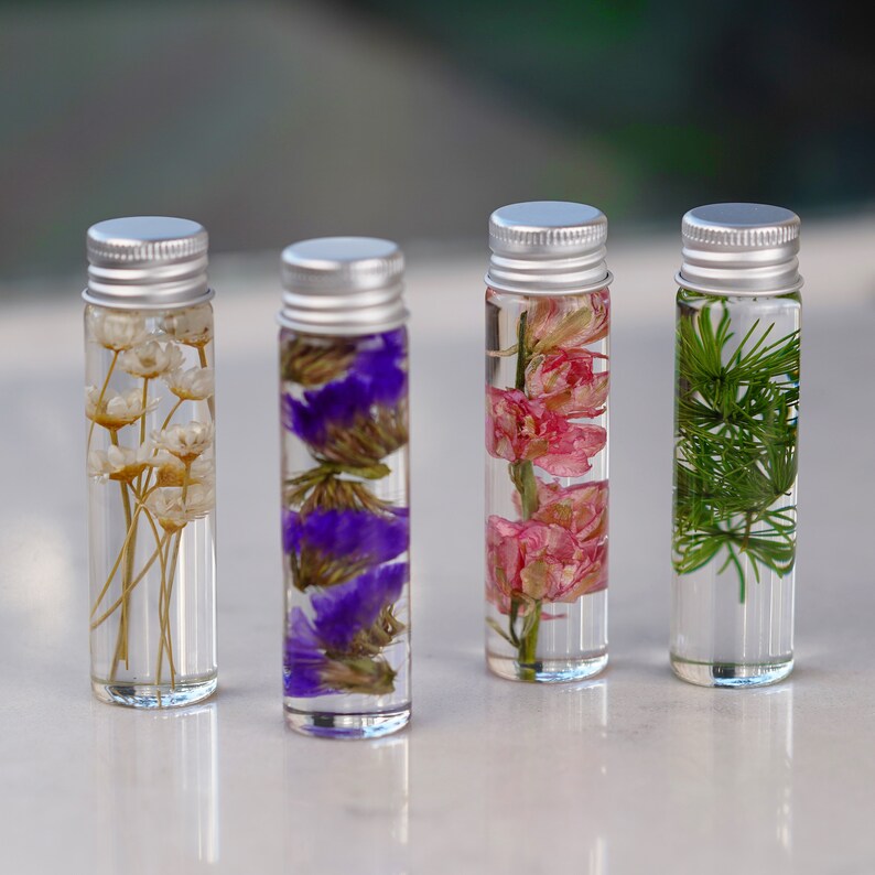 Set of 4 Mini Herbarium Bottles, Mothers Day, Herbarium, Japanese Style ...