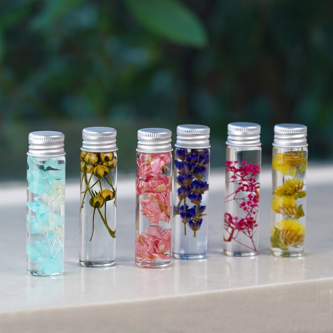 Set of 4 Mini Herbarium Bottles, Mother's Day Gift, Japanese Herbarium ...