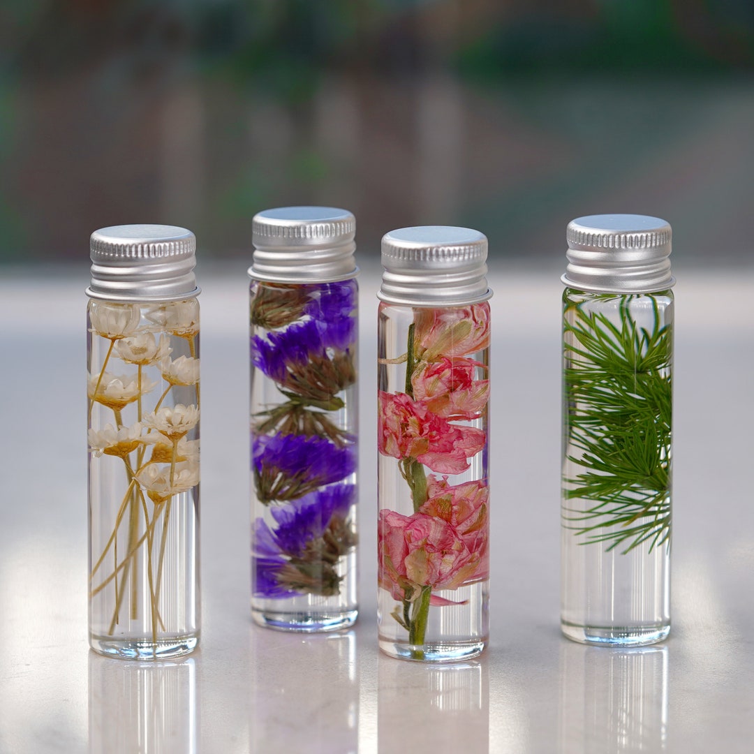 Set of 4 Mini Herbarium Bottles, Mothers Day, Herbarium, Japanese Style ...