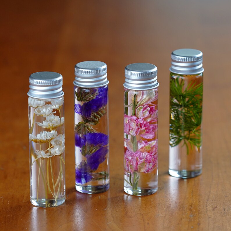 Set of 4 Mini Herbarium Bottles, Mothers Day, Herbarium, Japanese Style ...