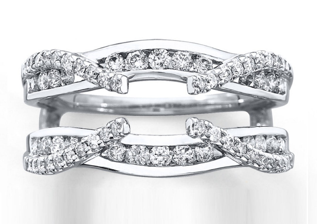 Enhancer Diamond Ring for Women's Round Cut Moissanite Engagement ...