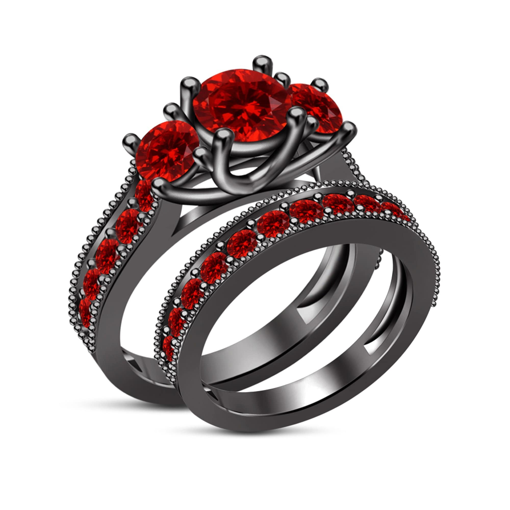 Black And Red Engagement Rings