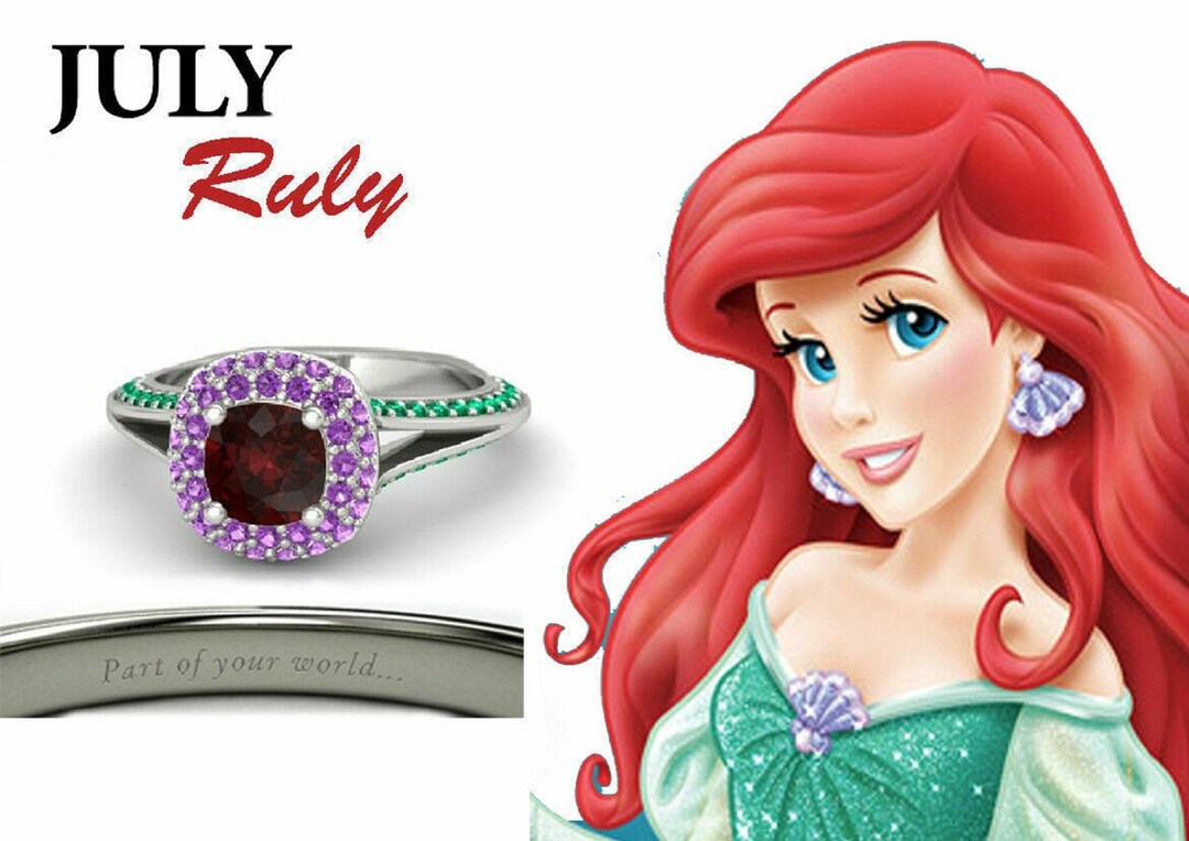 Princess Ariel Inspired Ring for Women, Sterling Silver Famous Theme ...