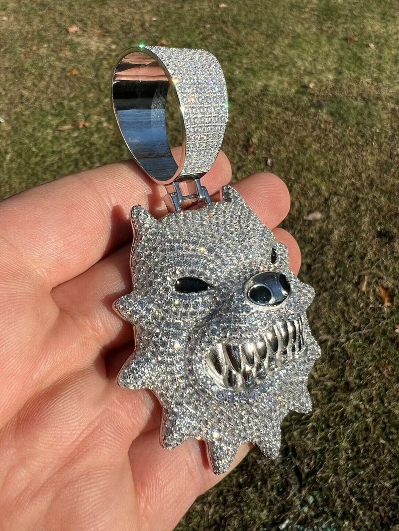 Customized Pendant for Men Cartoon Iced Diamond Out - HUGE Angry Pit ...