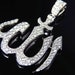 10K White Gold Finish Allah Arabic Islamic Diamond Charm - Etsy