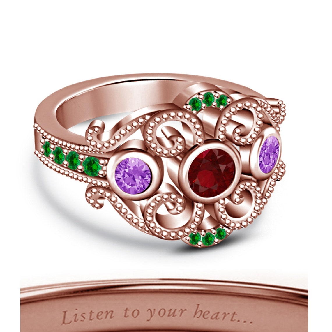 Disney Princess Anna Engagement Ring 14k Rose Gold Over With - Etsy India