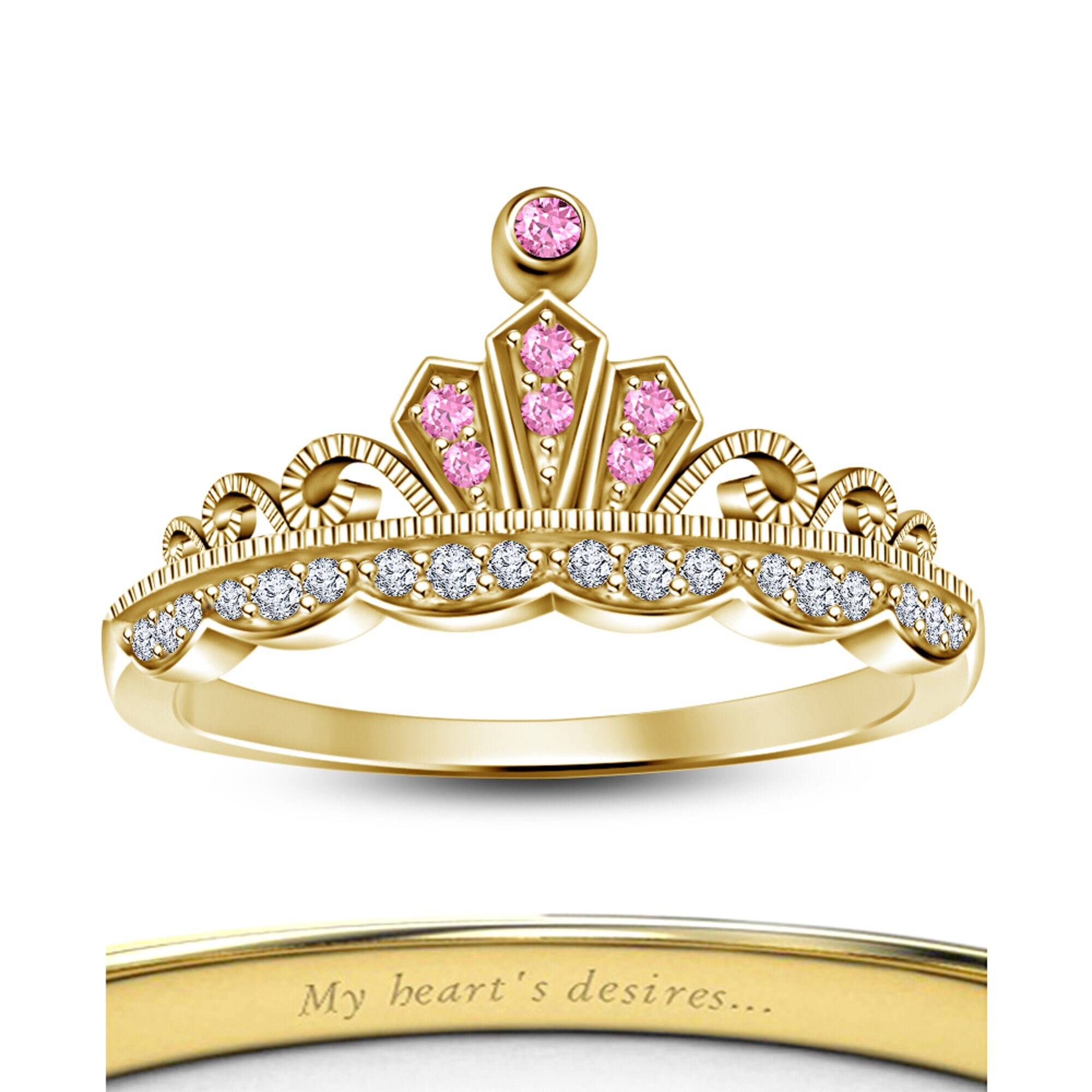 Aurora Disney Princess Ring in 925 Sterling Silver 14k Yellow - Etsy 日本