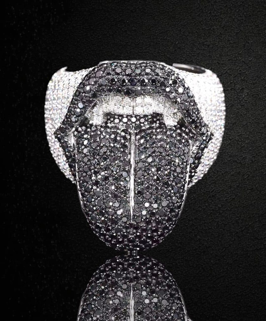 Classic Iced Out Tongue Lip Ring, Micro VVS1 Moissanite Diamond Ring ...