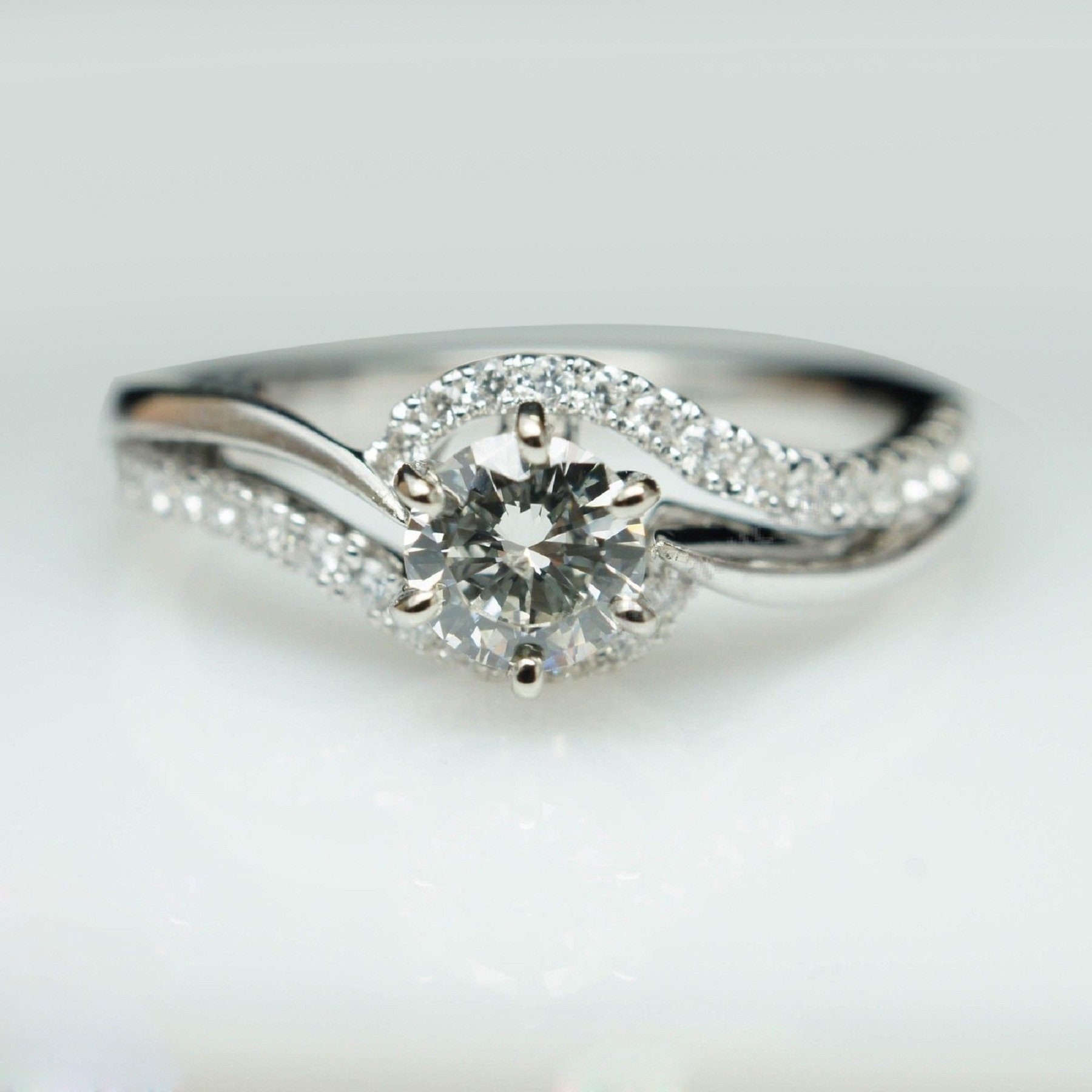 Simulated Diamond Ring Sterling Silver Engagement Ring Set | Etsy