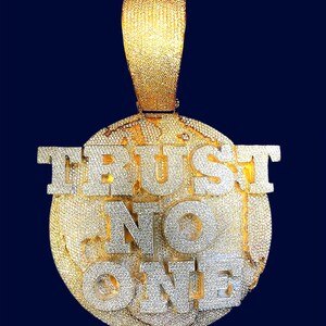 Medallion Customized Logo Pendant for Men in Yellow Gold Over Iced ...