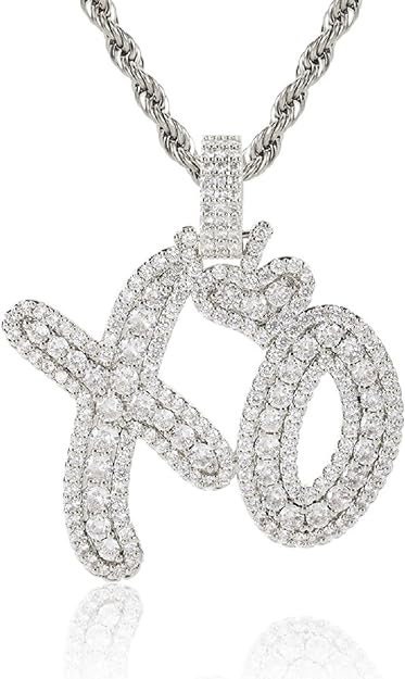 Hip Hop Customized XO Necklace Diamond Pendant High Polish Gold XO ...