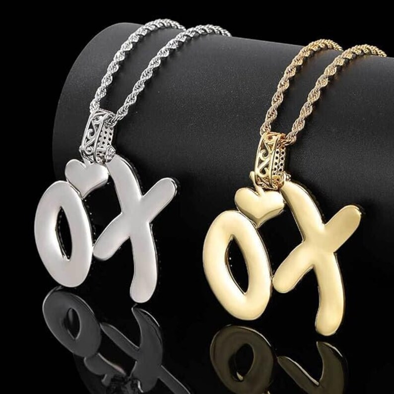Hip Hop Customized XO Necklace Diamond Pendant High Polish Gold XO ...