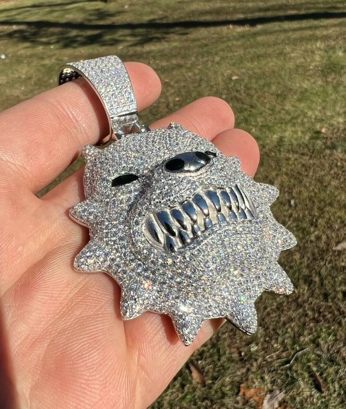 Customized Pendant for Men Cartoon Iced Diamond Out - HUGE Angry Pit ...