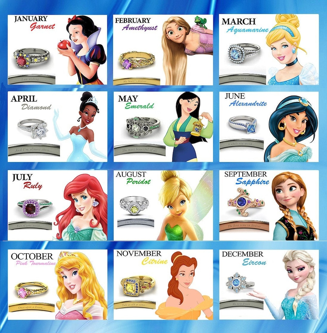 Disney Princess Multi Color Women's Ring, Enchanting 14K Gold Plated ...