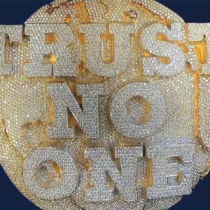 Medallion Customized Logo Pendant for Men in Yellow Gold Over Iced ...