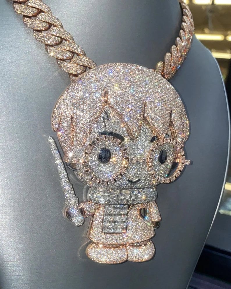 Iced Out Cartoon Hip Hop Pendant for Men, Customized Cartoon Pendant ...