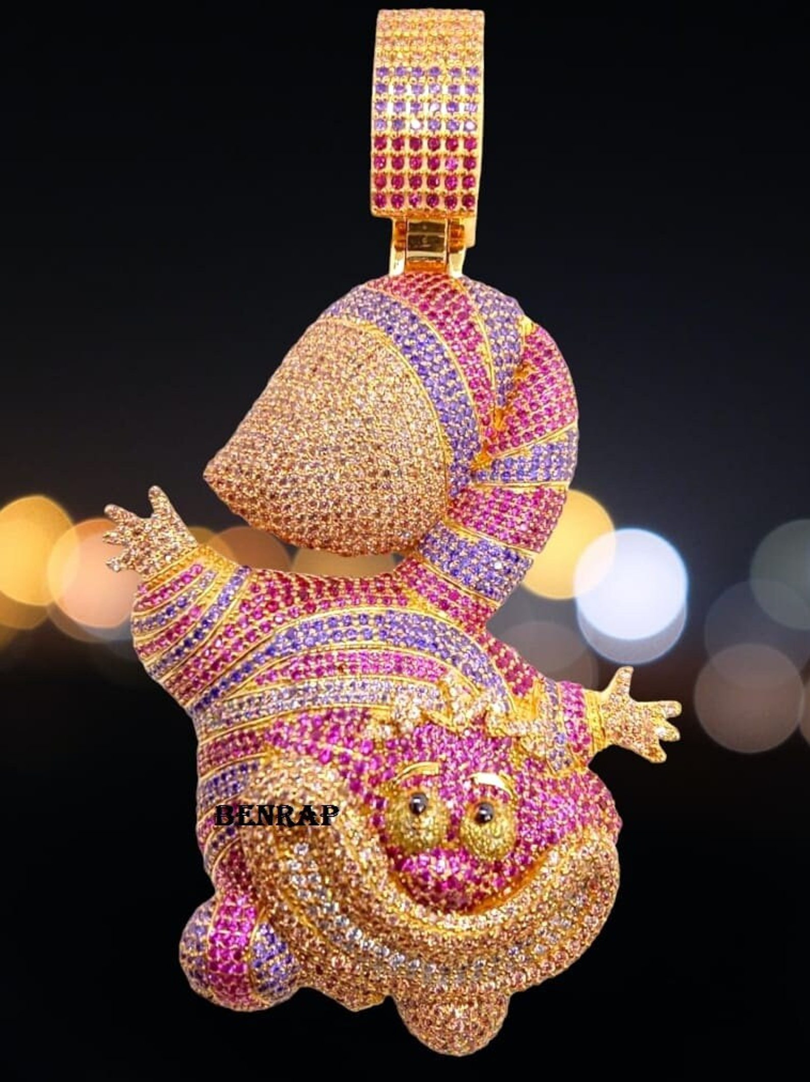 Customizes Cartoon Hip Hop Pendant, Multicolor Round Diamond, Rapper's ...