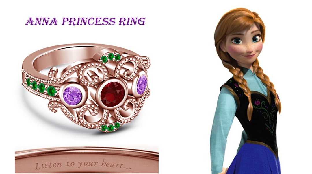 Disney Princess Anna Engagement Ring 14k Rose Gold Over With - Etsy India