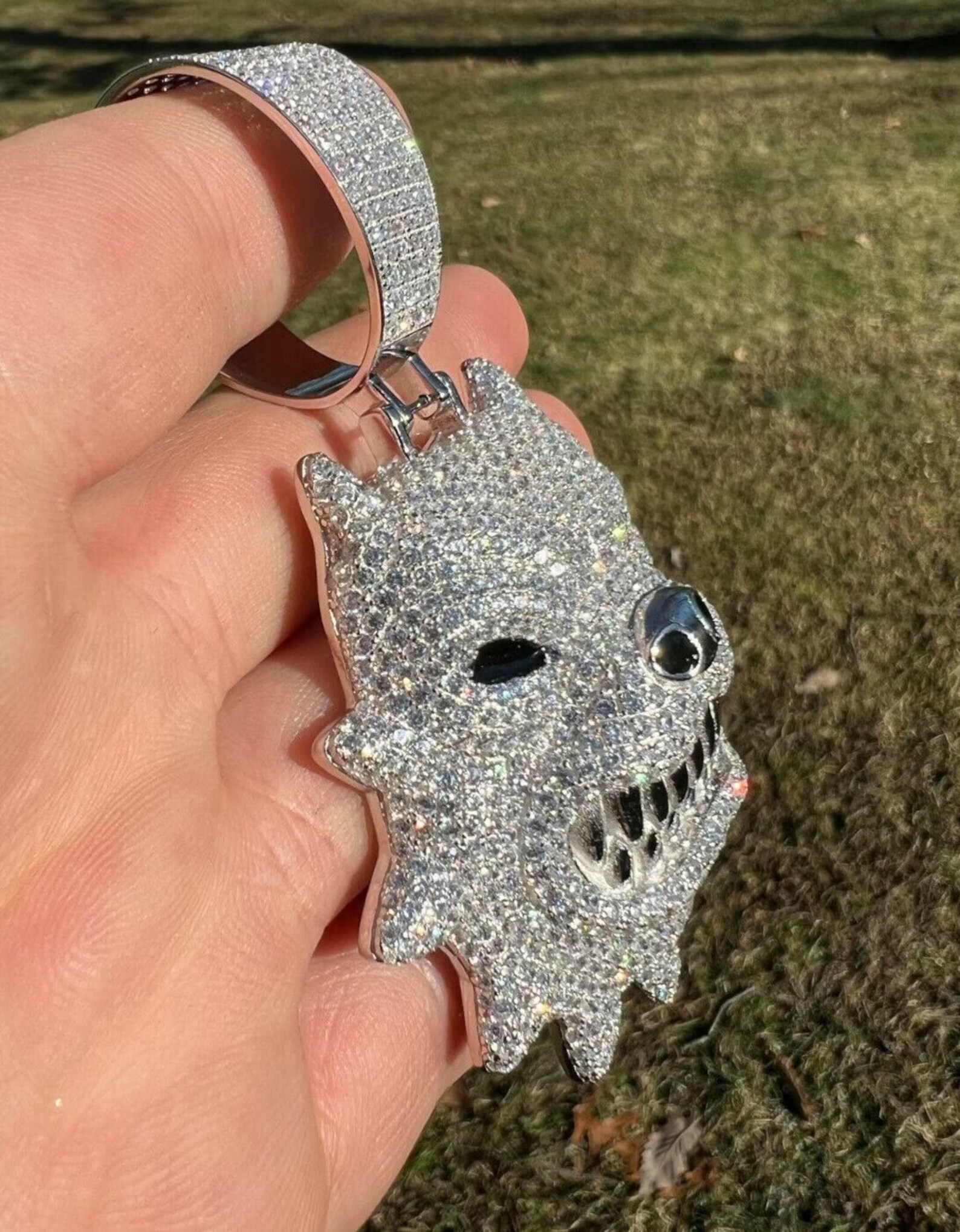Customized Pendant for Men Cartoon Iced Diamond Out - HUGE Angry Pit ...