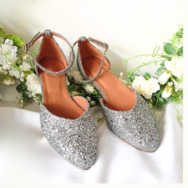 Silver Glitter Shoes - Etsy