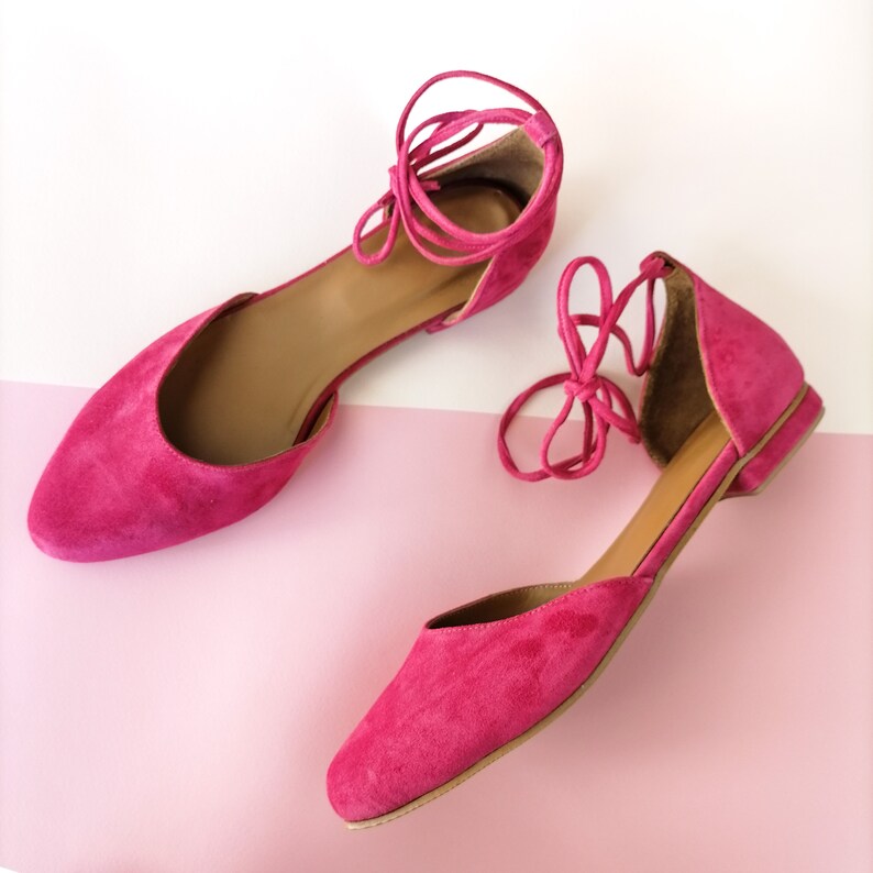 Hot Pink Colour Women's Closed-toe Sandals Ballerinas - Etsy