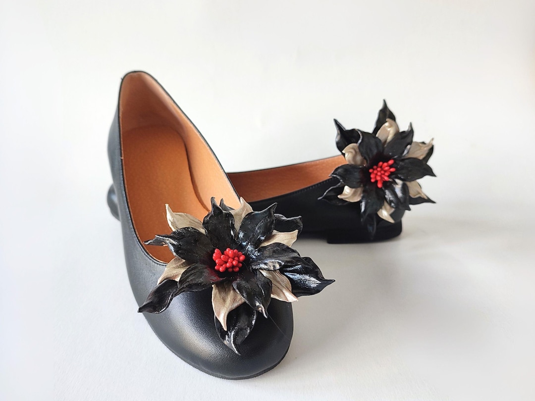 Leather Sculpted Flower Shoe Clip-on Accessory, All-purpose Decoration ...