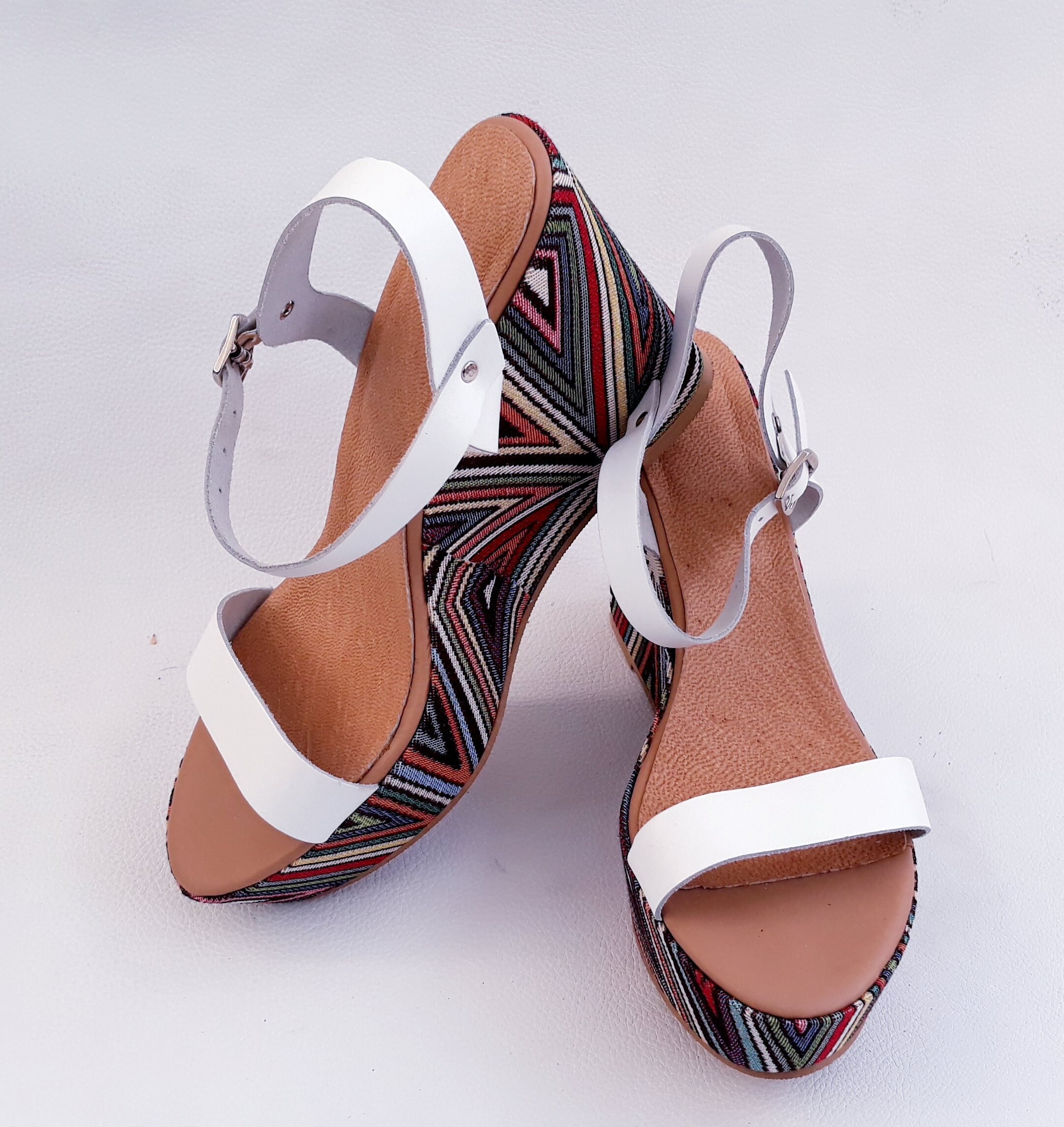 Boho Chic Wedges White Leather Shoes With Ankle Strap Summer | Etsy