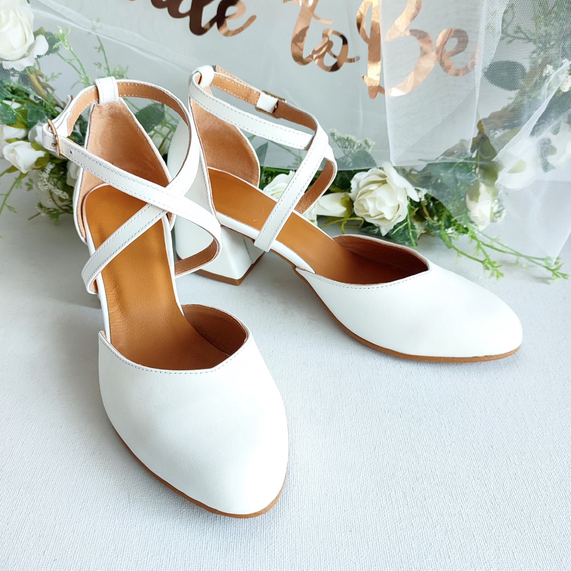 White Wedding Shoes Closed Toe