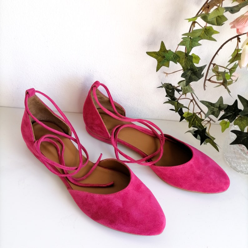 Hot Pink Colour Women's Closed-toe Sandals Ballerinas - Etsy