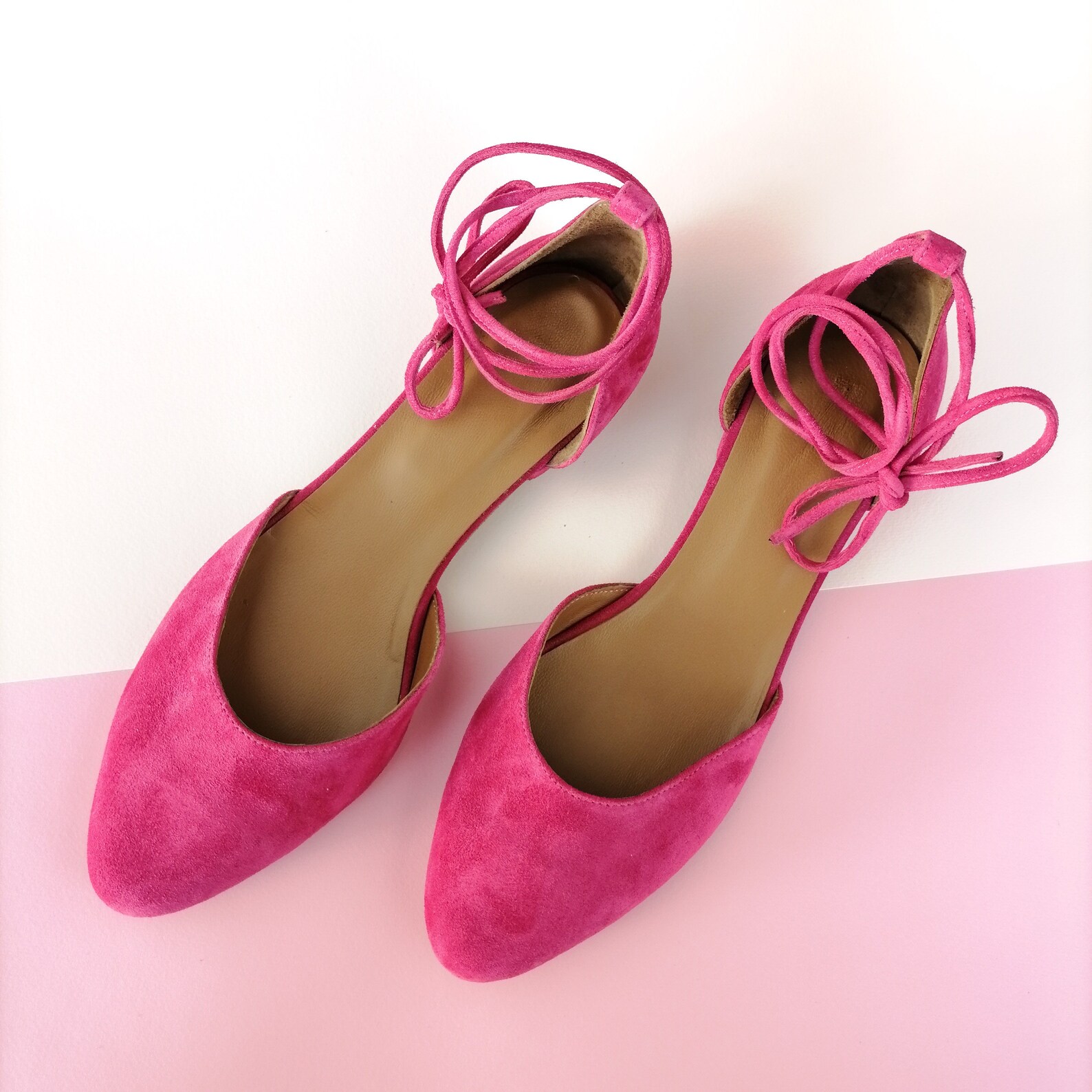 Hot Pink Colour Women's Closed-toe Sandals Ballerinas - Etsy