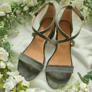 Light Olive Green Velvet Wedding Shoes, Cross Front Closure, Sage Green ...