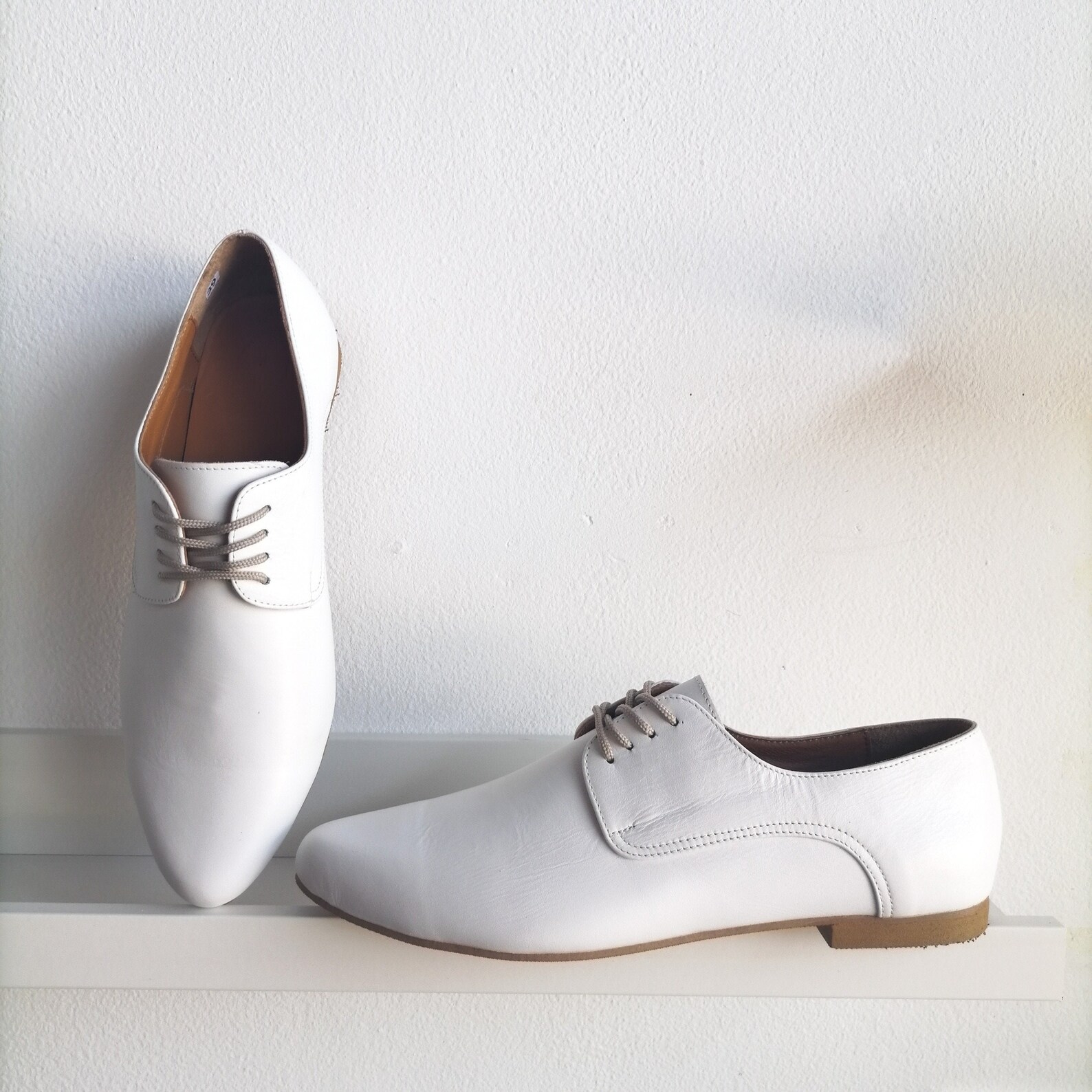 Women White Elegant Oxfords Shoes For Brides Elegant Derby | Etsy