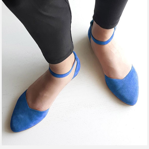 Royal Blue Dress Flats - Etsy