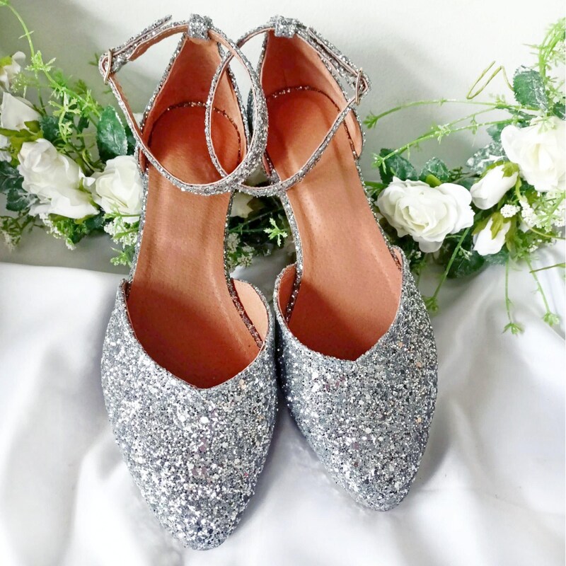 Silver Glitter Shoes - Etsy