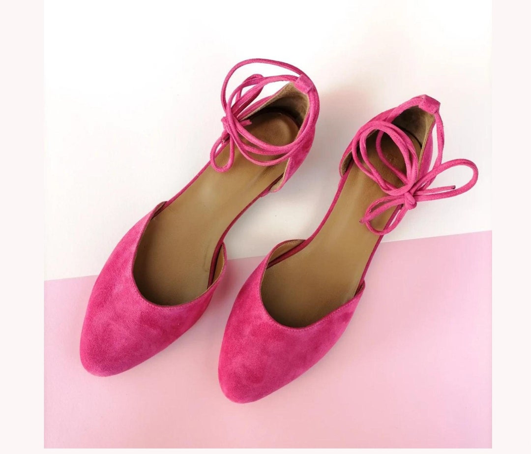 Hot Pink Colour, Women's Closed-toe Sandals, Ballerinas Shoes With ...