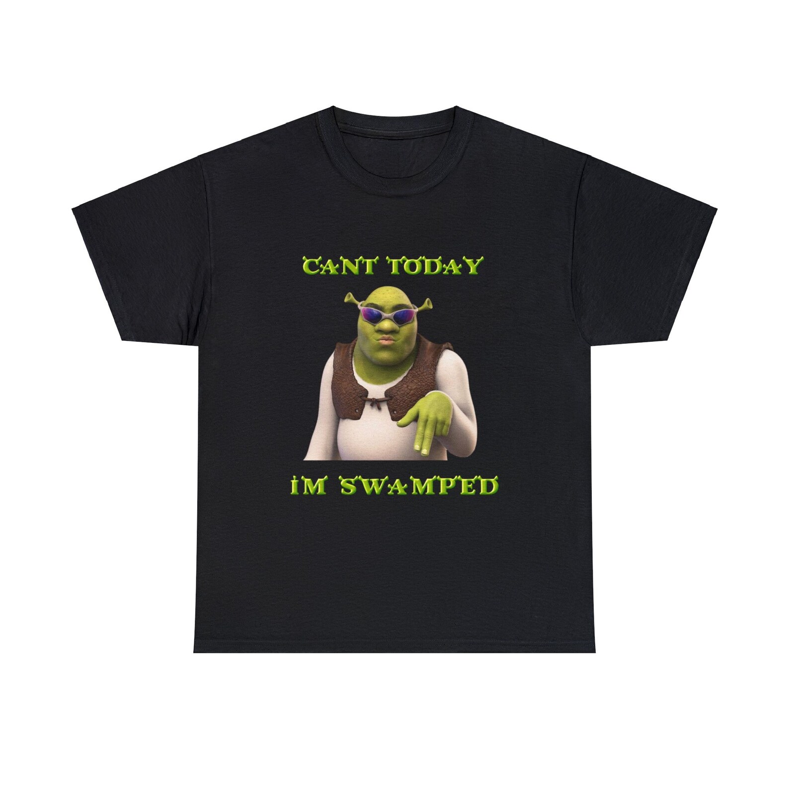 Vintage Shrek Cant Today Im Swamped Sweatshirt Crewneck Meme Funny Dumb ...