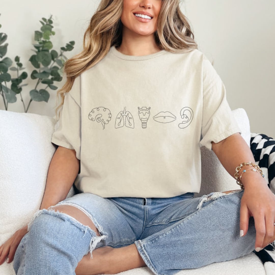 Speech Pathology Anatomy Tee Shirt Brain Larynx Mouth Lungs SLP Speech ...
