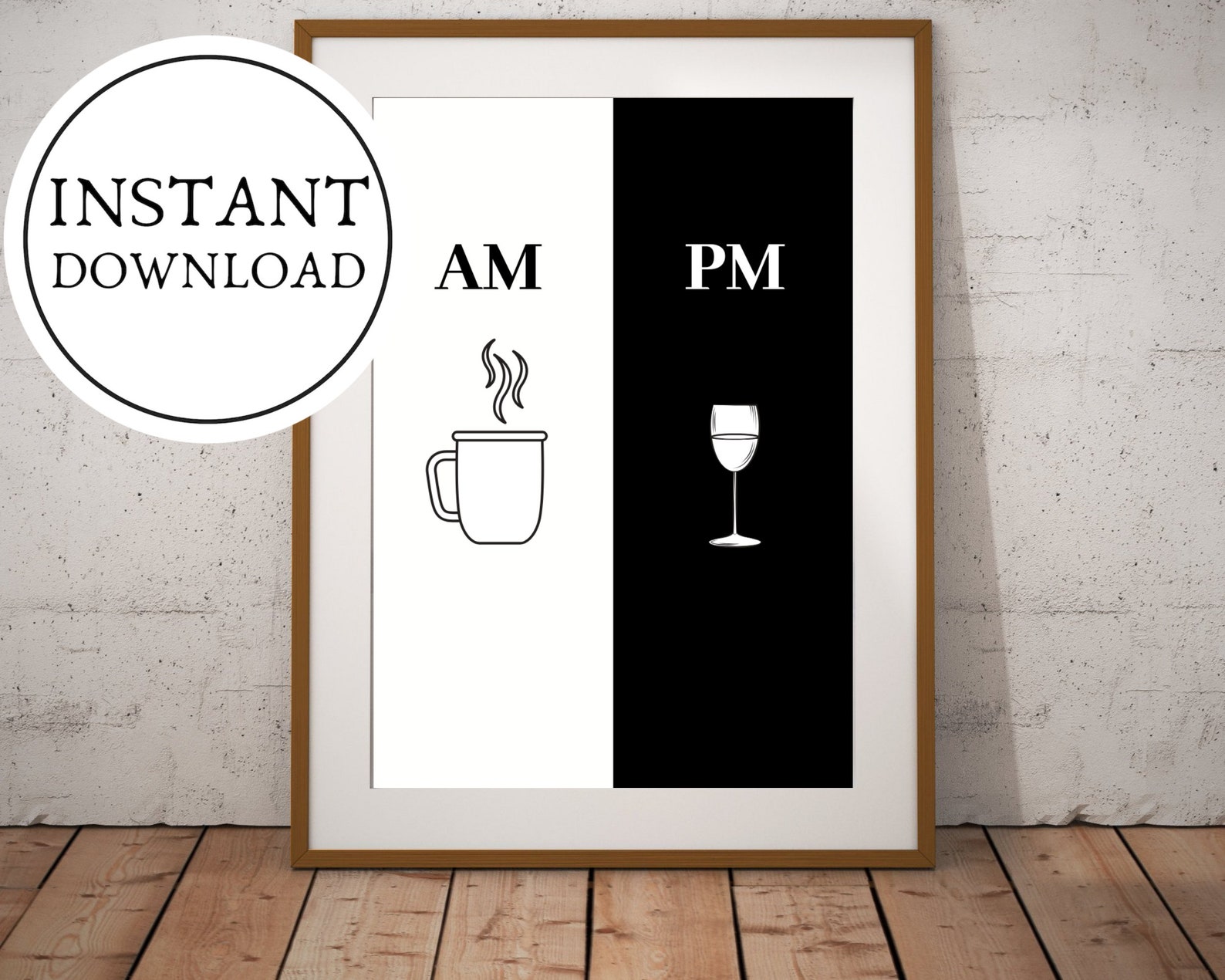 Am Pm Art Print | Am Pm | Printable Art | Kitchen Poster | Coffee ...