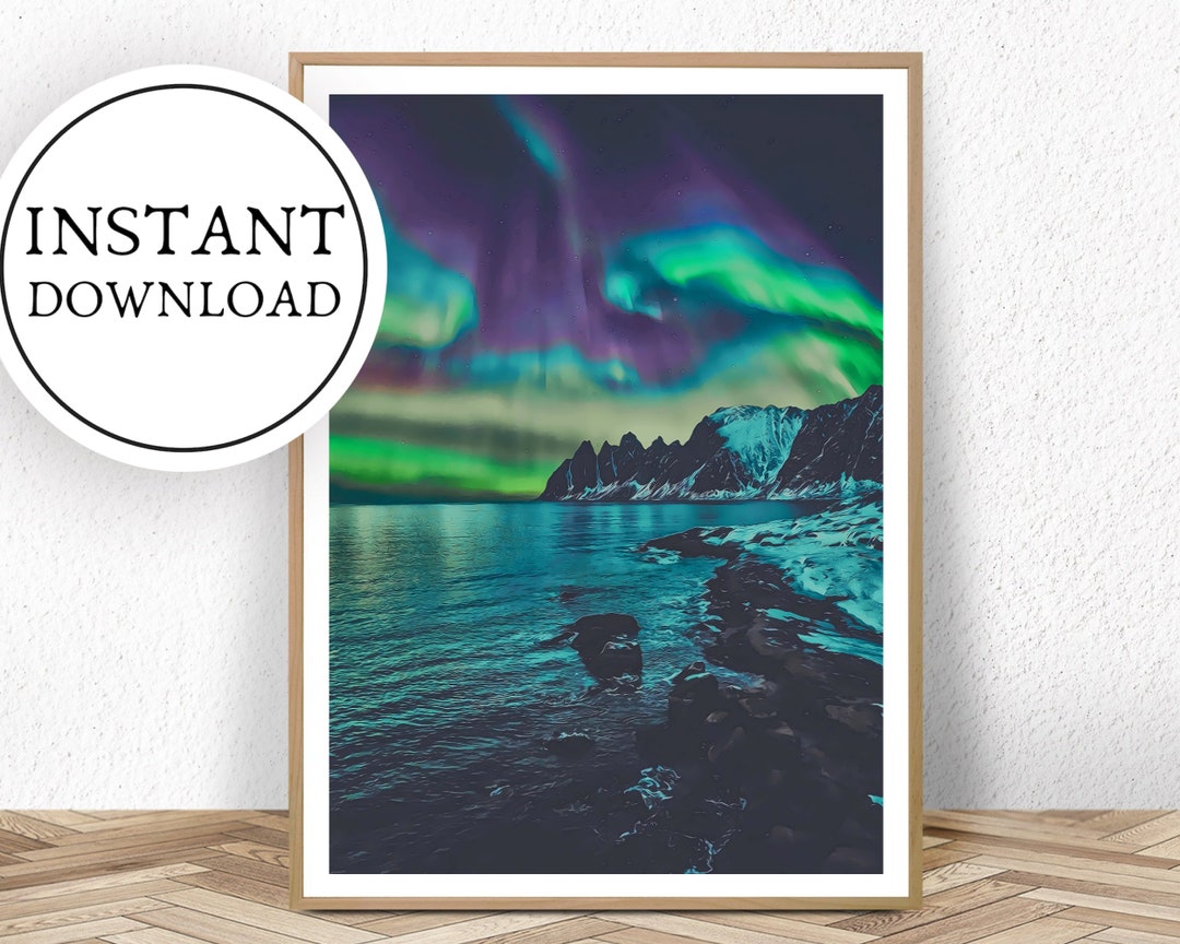 Aurora Borealis Print | Northern Lights | Iceland Print | Northern ...