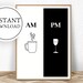 Am Pm Art Print | Am Pm | Printable Art | Kitchen Poster | Coffee ...
