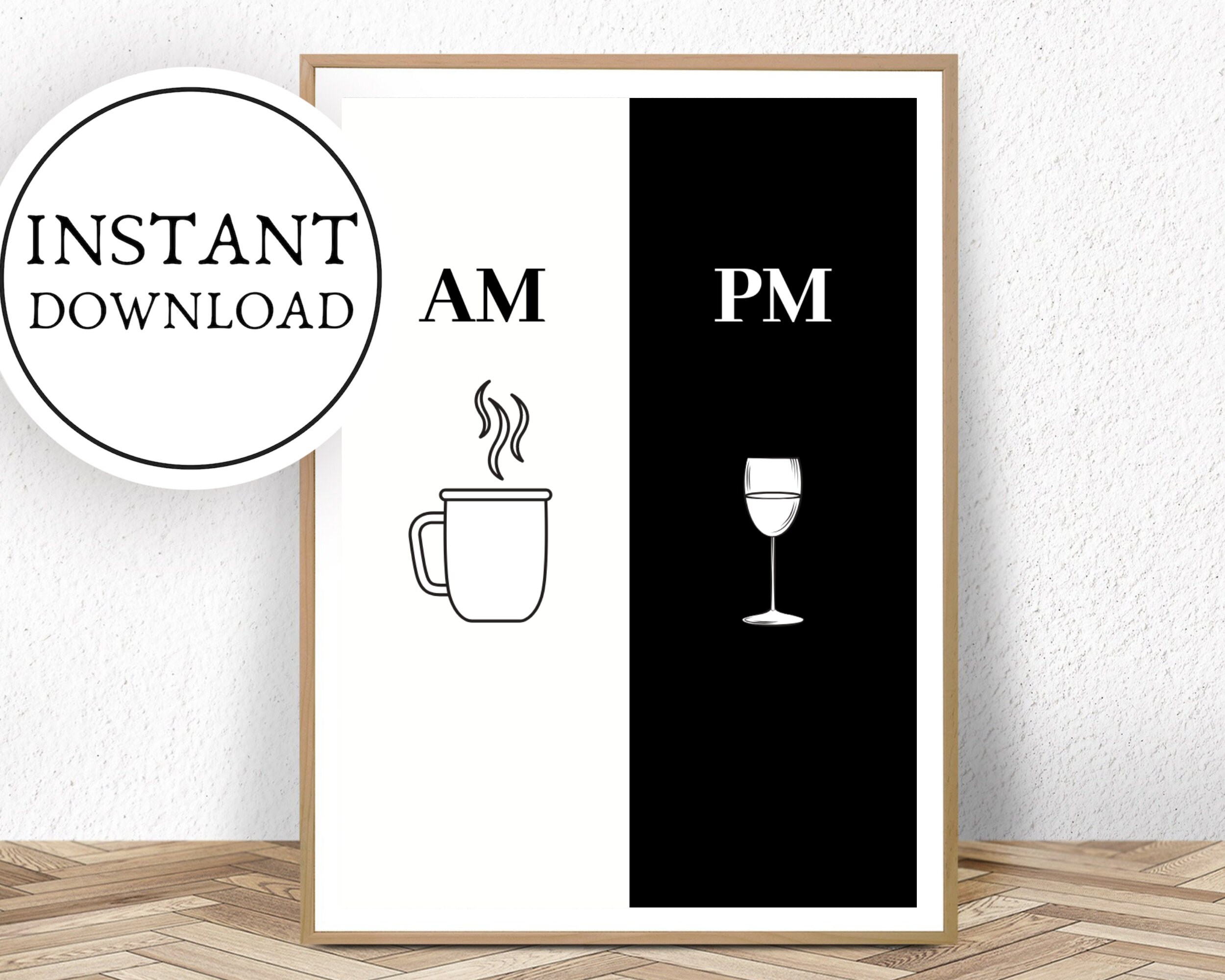 Am Pm Art Print | Am Pm | Printable Art | Kitchen Poster | Coffee ...