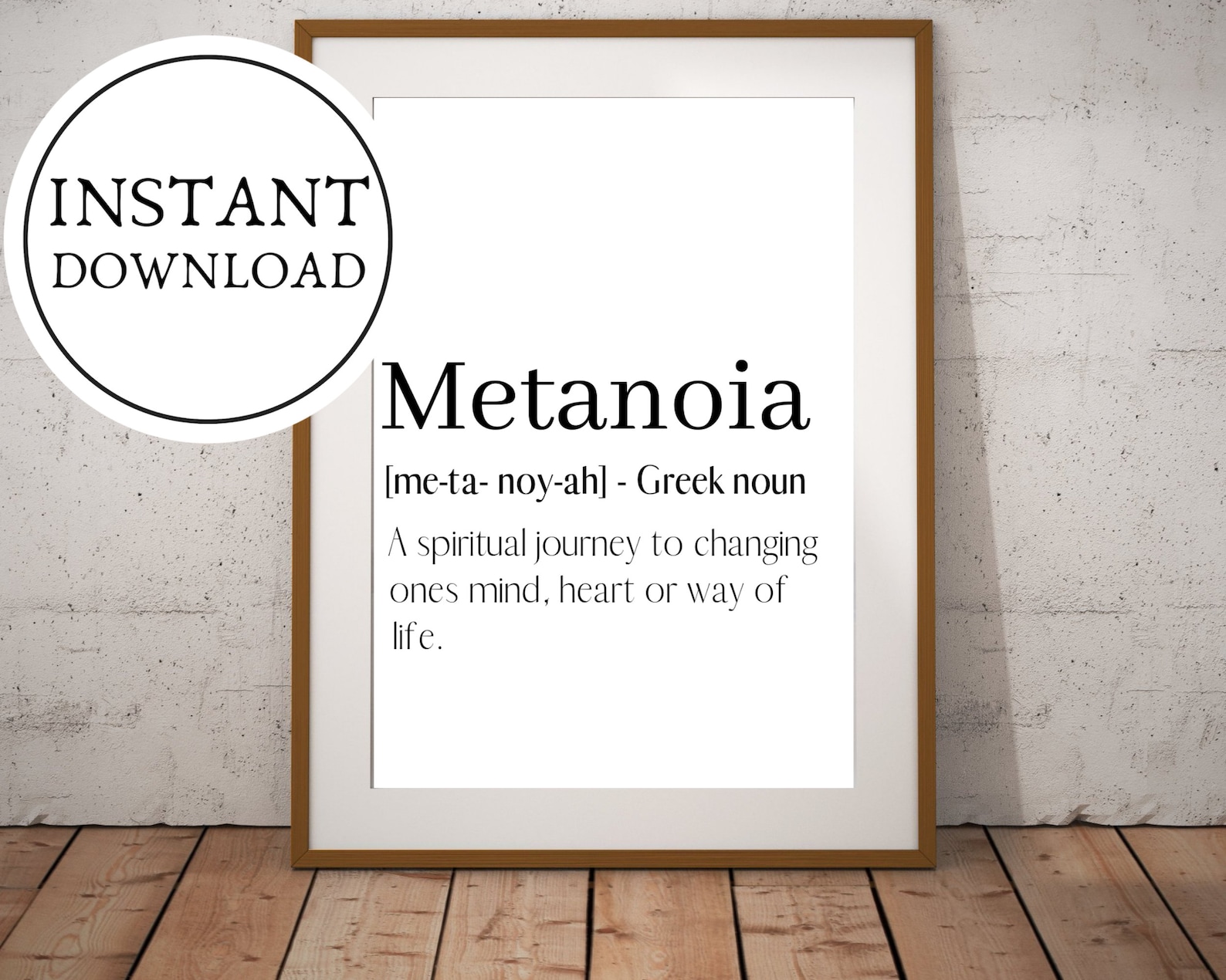 Metanoia Greek Word Definition Print | Quote | Inspirational ...