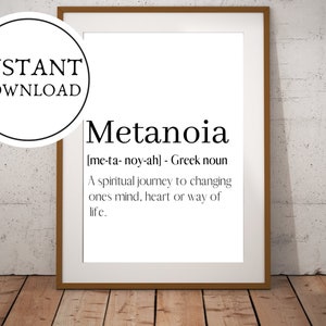 Metanoia Greek Word Definition Print | Quote | Inspirational ...