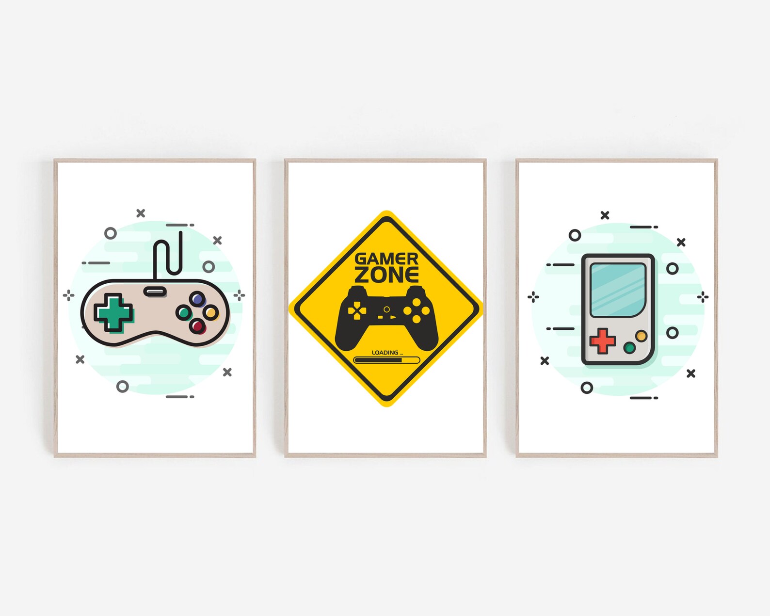 Gamer Decor Set Of 3 Prints Printable Wall Art Video | Etsy